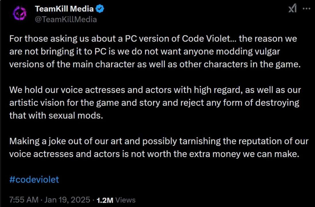 Code Violet Tak Mau Rilis PC Karena Takut Mod "Nakal" - KoKang Gaming